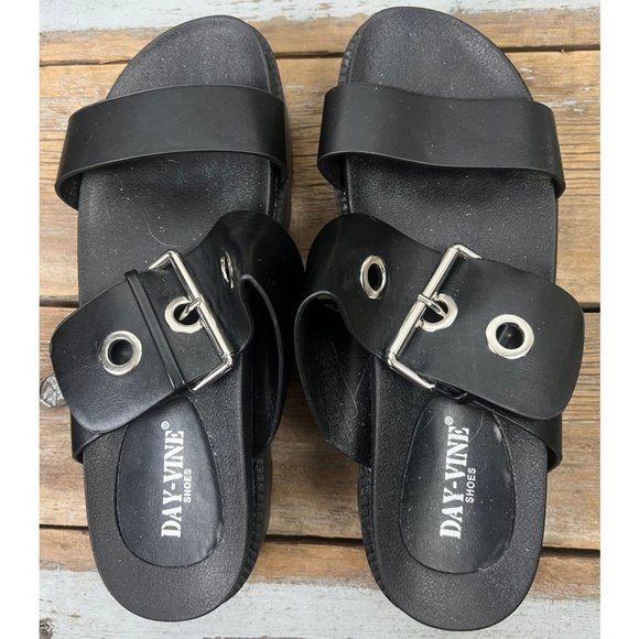 Day-Vine Shoes | Shoes | Dayvine Womens Black Wide Strap Platform ...